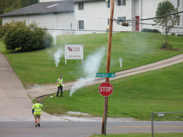 Smoke testing of sewer lines in Knob Creek and Regional Wastewater ...