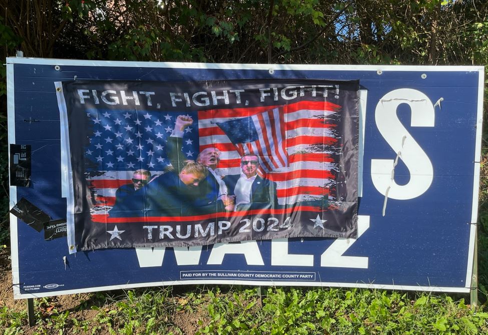 Vandals deface, destroy Harris Walz campaign signs in Sullivan County ...