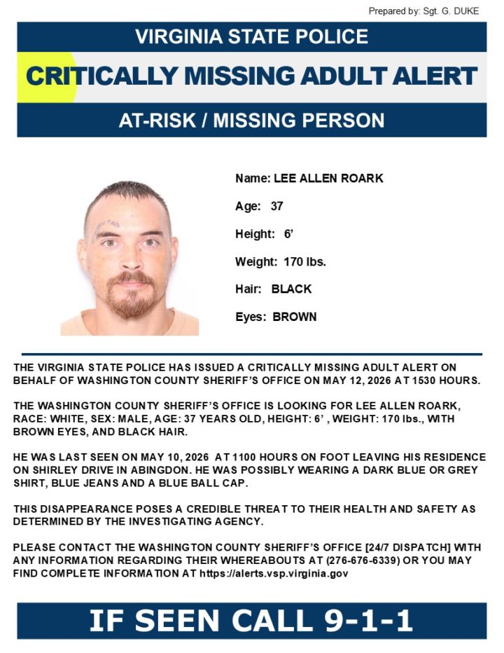 VSP issues missing adult alert for Abingdon man - Electric 94.9